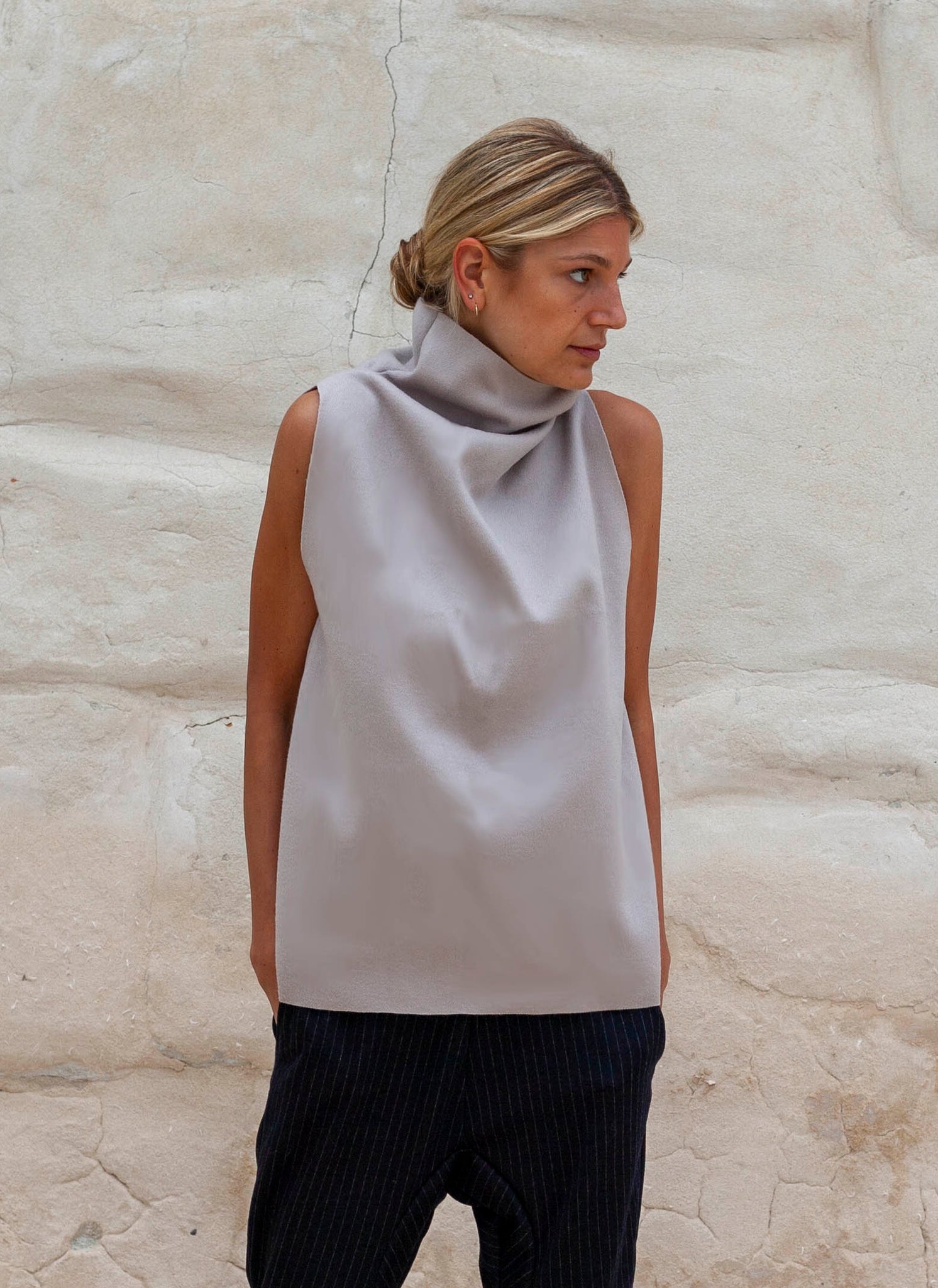 Tahli Top - Rose Ecru Wool Melton – scout, the label