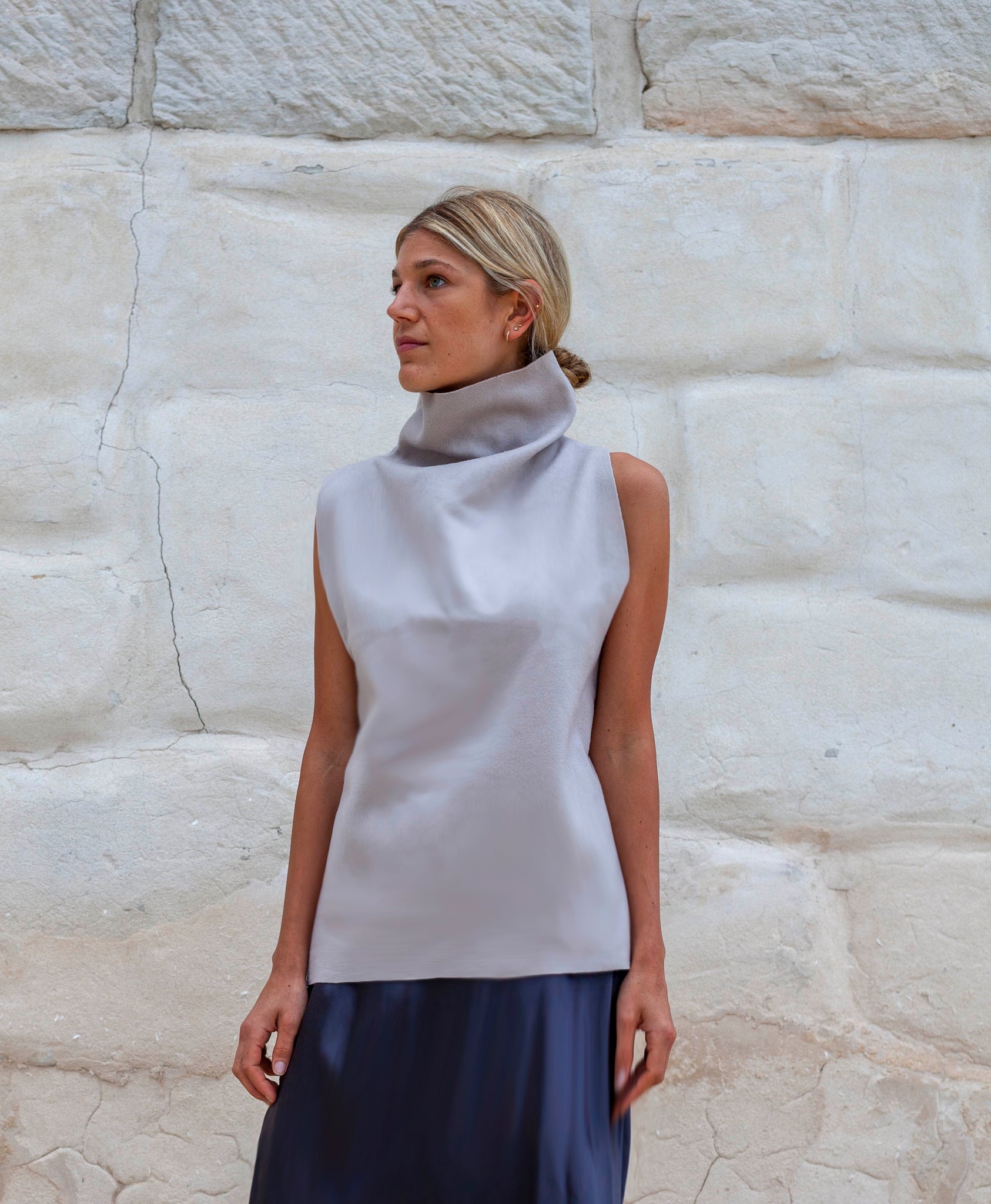 Tahli Top - Rose Ecru Wool Melton – scout, the label